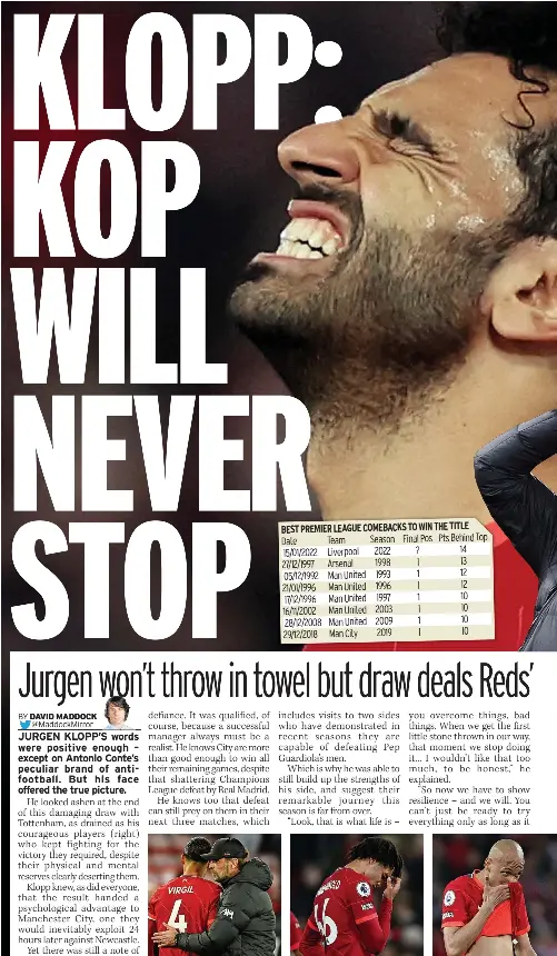 KLOPP: KOP WILL NEVER STOP - PressReader