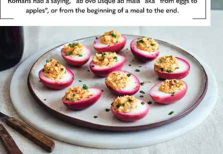 Pink pickled devilled eggs + pickled beetroot - PressReader