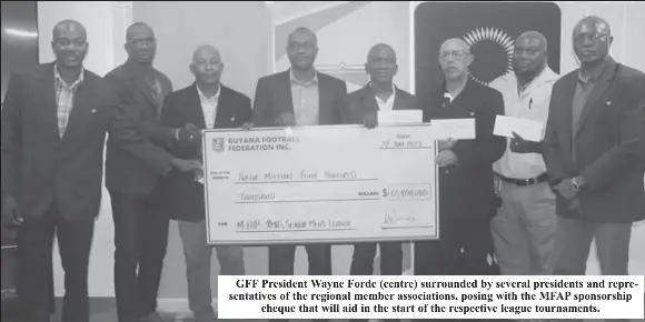 GFF hands over G$12.4M to regional associatio­ns for men’s leagues ...