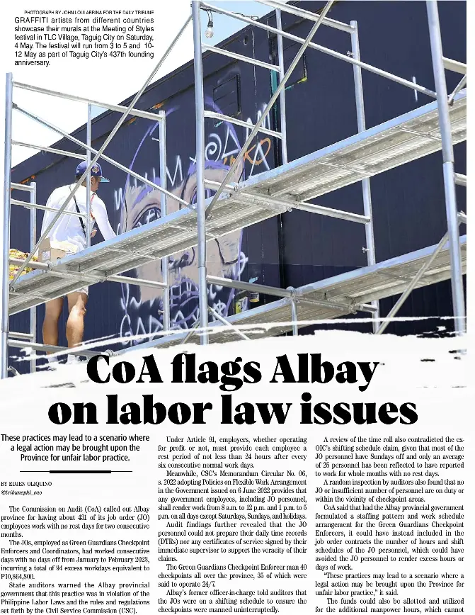 CoA flags Albay on labor law issues - PressReader