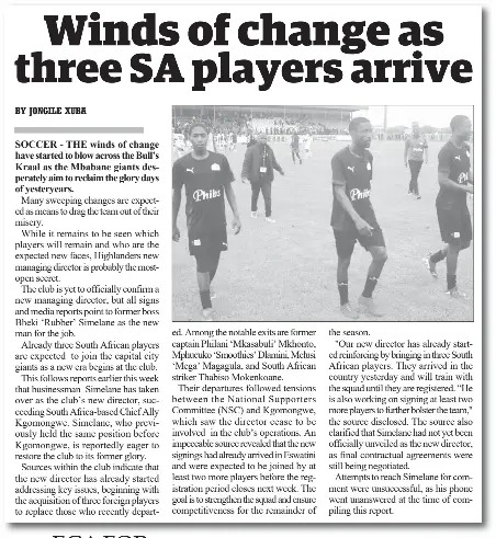 Winds of change as three SA players arrive - PressReader