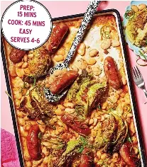 Sausage, miso & savoy cabbage one-pan roast - PressReader