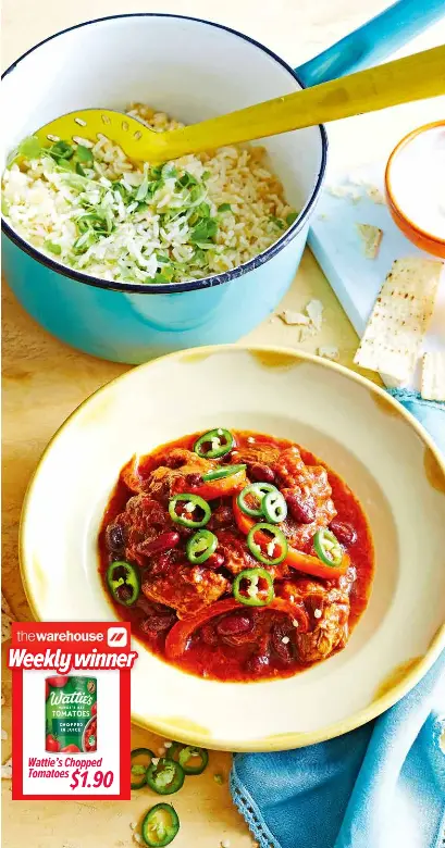 CHUNKY CHILLI WITH PARSLEY RICE - PressReader