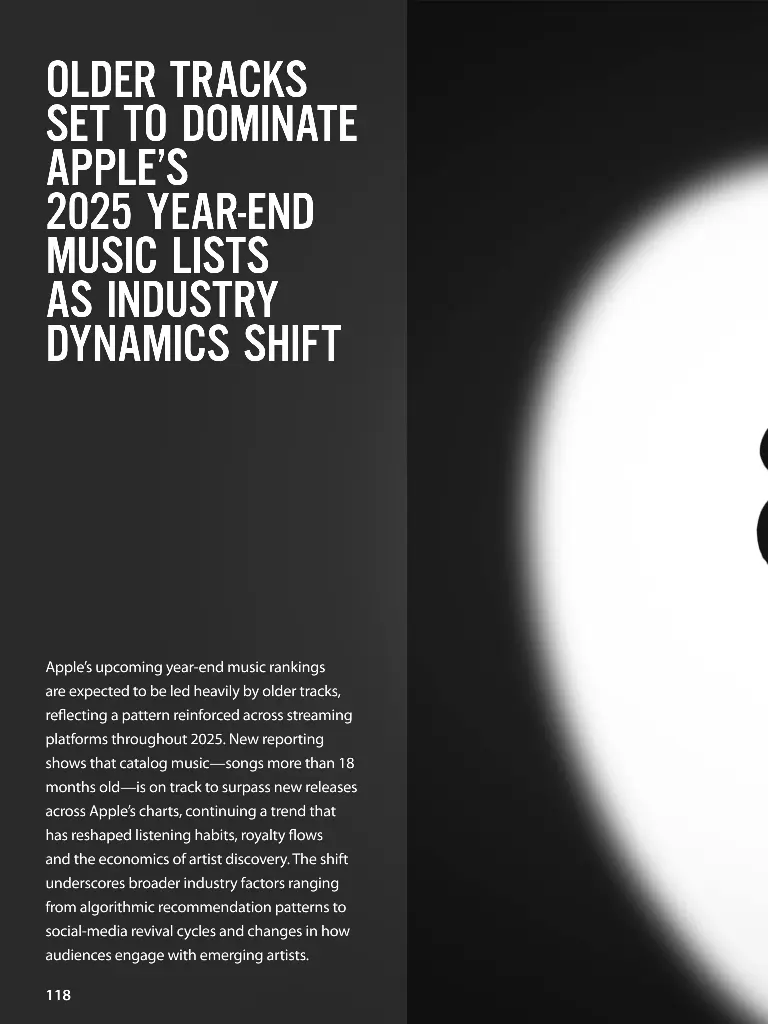 OLDER TRACKS SET TO DOMINATE APPLE’S 2025 YEAR-END MUSIC LISTS AS INDUSTRY DYNAMICS SHIFT ...
