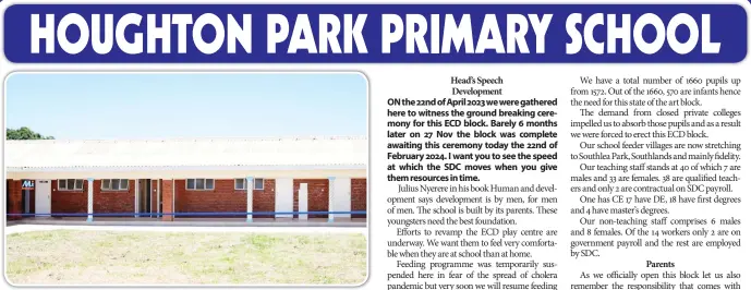 HOUGHTON PARK PRIMARY SCHOOL | H Metro | PressReade­r