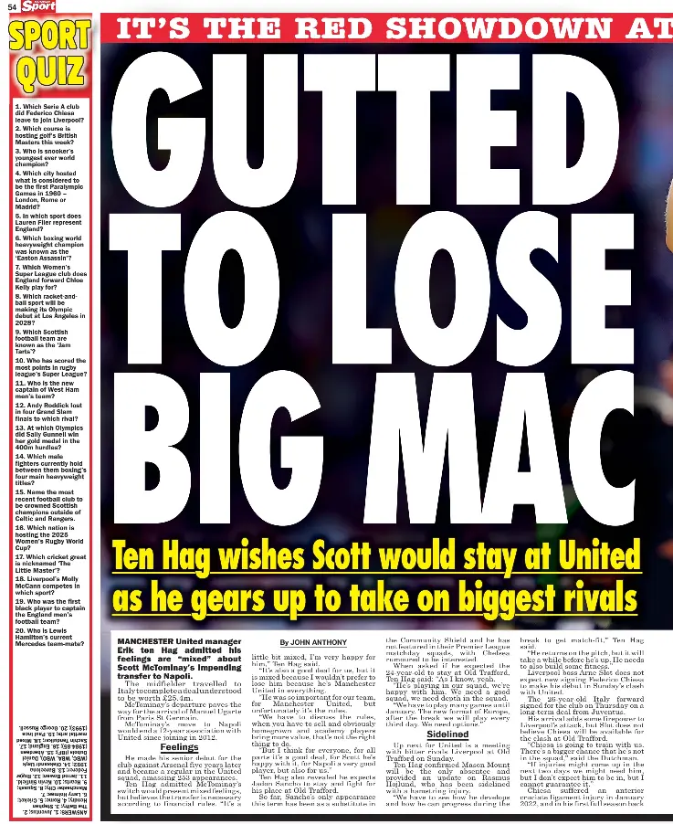 GUTTED TO LOSE BIG MAC - PressReader