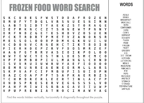 FROZEN FOOD WORD SEARCH - PressReader