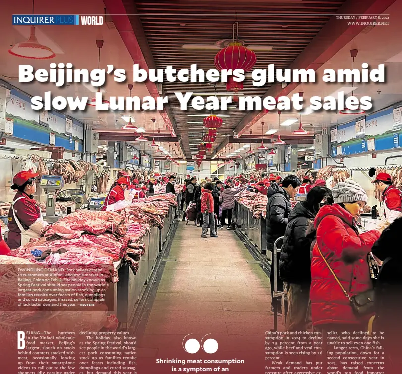 Beijing’s butchers glum amid slow Lunar Year meat sales - PressReader