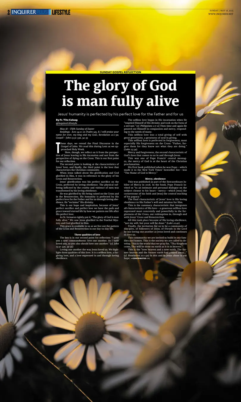 The glory of God is man fully alive - PressReader