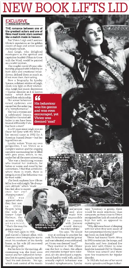 NEW BOOK LIFTS LID ON VIVIEN LEIGH’S MARRIAGE WOE Double standards that branded Gone With The ...