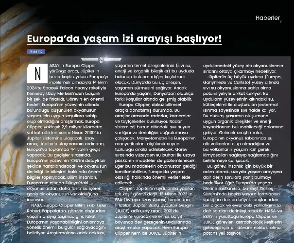 Europa’da yaşam izi arayışı başlıyor! - PressReader