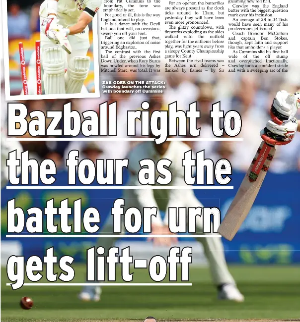 Bazball right to the four as the battle for urn gets lift-off - PressReader