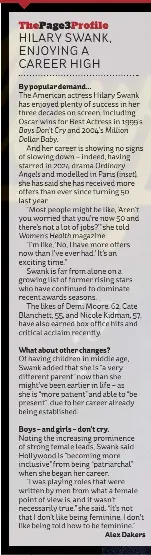 HILARY SWANK, ENJOYING A CAREER HIGH - PressReader