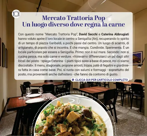 Mercato Trattoria Pop Un luogo diverso dove regna la carne - PressReader