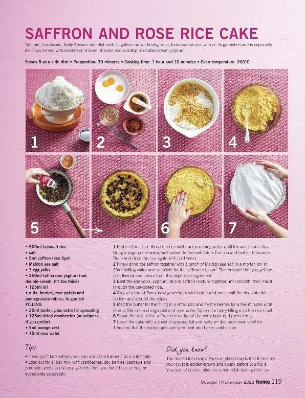 SAFFRON AND ROSE RICE CAKE - PressReader