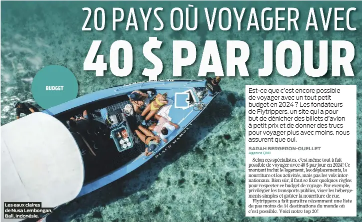 20 PAYS OÙ VOYAGER AVEC 40 $ PAR JOUR - PressReader