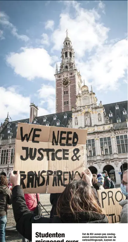 Studenten misnoegd over afwachtend­e communicat­ie KU Leuven - PressReader