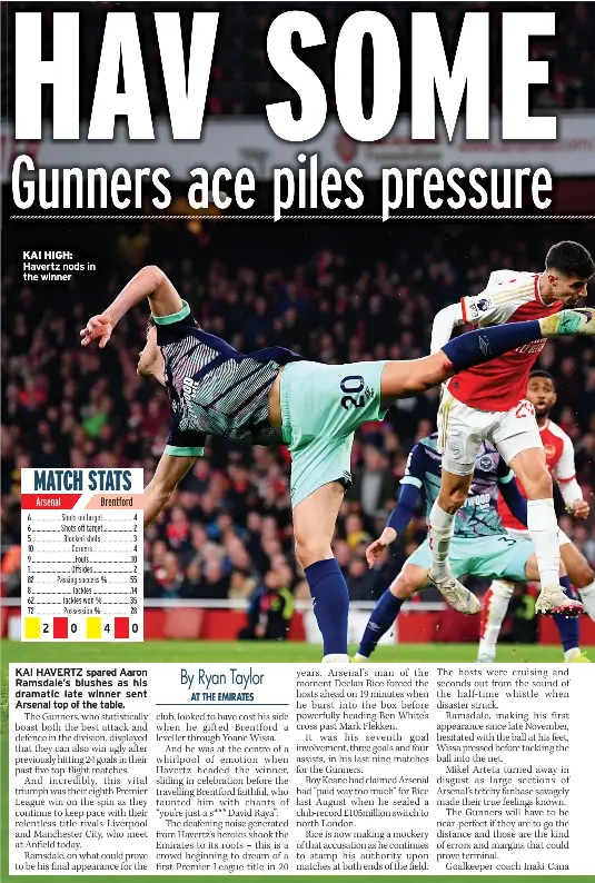 HAV SOME Gunners ace piles pressure OF THAT - PressReader