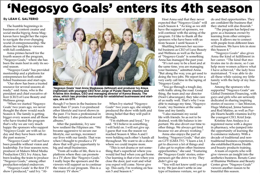 ‘Negosyo Goals’ enters its 4th season - PressReader