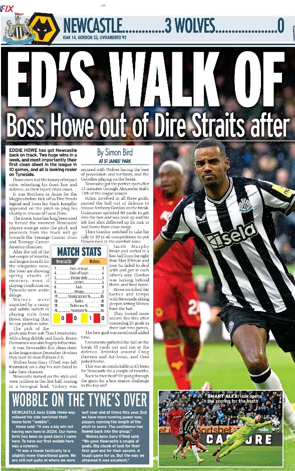 ED’S WALK OF Boss Howe out of Dire Straits after - PressReader