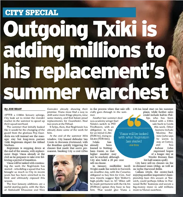 Outgoing Txiki is adding millions to his replacemen­t’s summer warchest ...