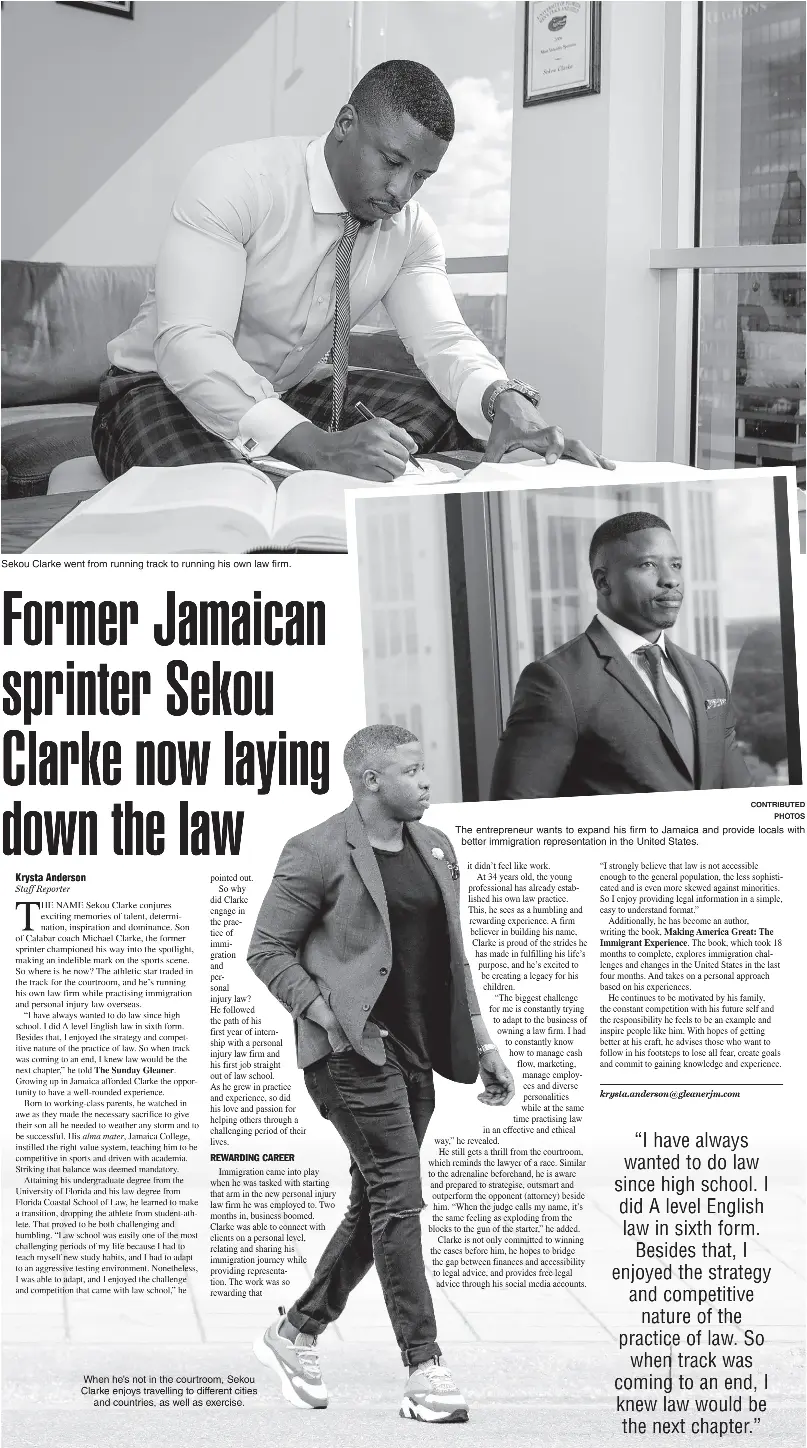 Former Jamaican sprinter Sekou Clarke now laying down the law - PressReader