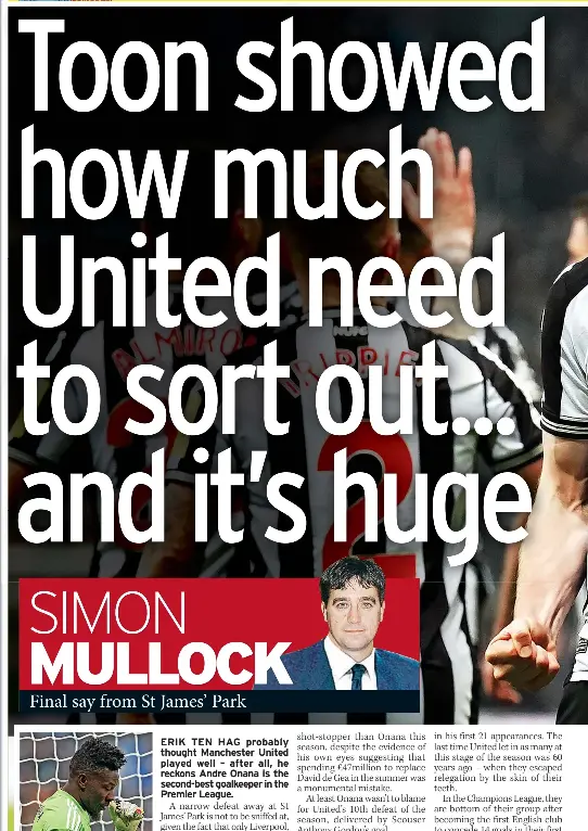 Toon showed how much United need to sort out... and it’s huge SIMON MULLOCK - PressReader