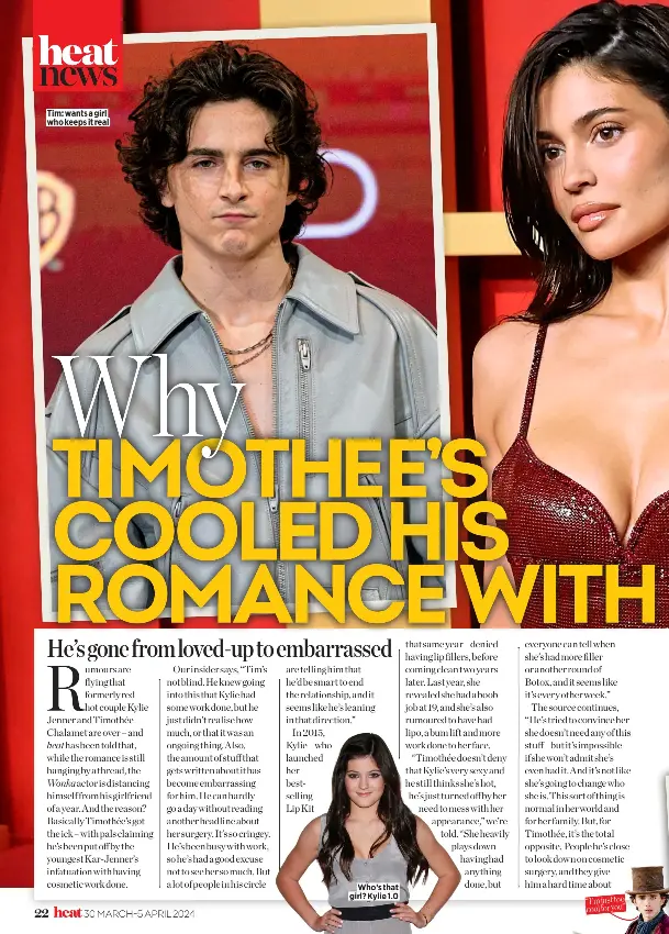 Why TIMOTHEE’S COOLED HIS ROMANCE WITH KYLIE - PressReader