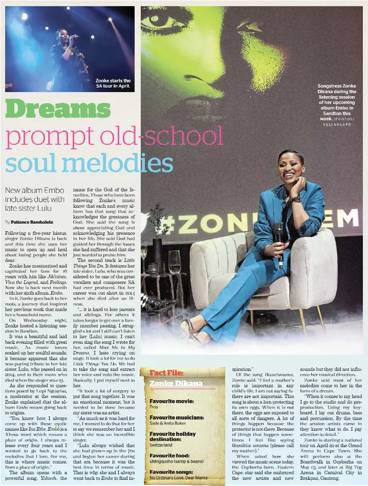 Dreams prompt old-school soul melodies - PressReader