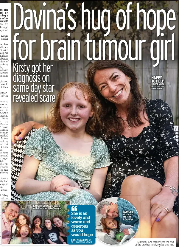 Davina’s hug of hope for brain tumour girl - PressReader