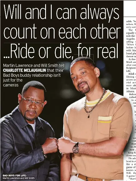 Will and I can always count on each other ...Ride or die, for real - PressReader