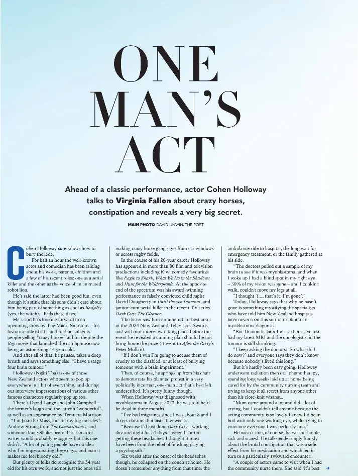 ONE MAN’S ACT - PressReader