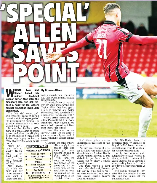 ‘SPECIAL’ ALLEN SAVES POINT - PressReader
