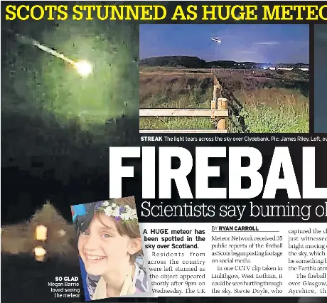 FIREBALL IN THE SKY STREAKS OVER THE COUNTRY IN THE SKY - PressReader
