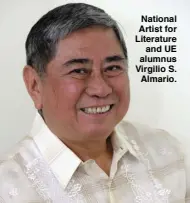 UE to confer Honorary Doctorate Degree upon Alumnus-National Artist ...