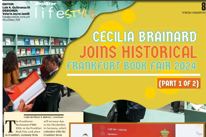 CECILIA BRAINARD JOINS HISTORICAL FRANKFURT BOOK FAIR 2024 - PressReader
