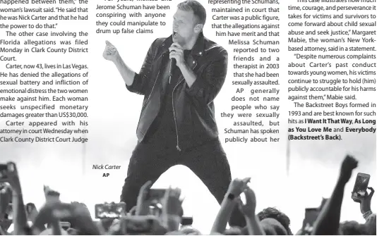 Nick Carter of Backstreet Boys facing civil lawsuits in Vegas - PressReader