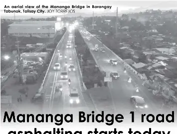 Mananga Bridge 1 road asphalting starts today - PressReader