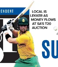 LOCAL IS LEKKER AS MONEY FLOWS AT SA’S T20 AUCTION - PressReader