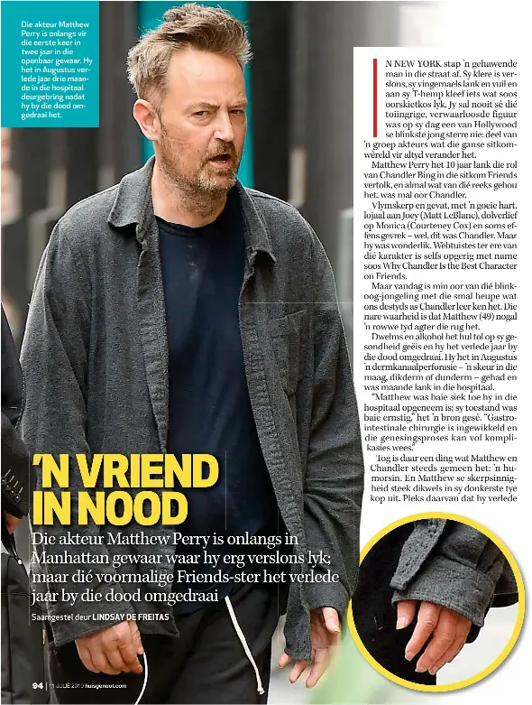 Matthew Perry keer by die dood om - PressReader