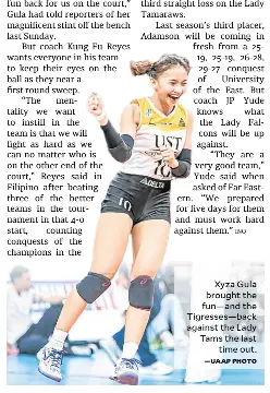 GULA HAS LIMELIGHT AS TIGRESSES SEEK TO EXTEND EYE-POPPING RUN ...