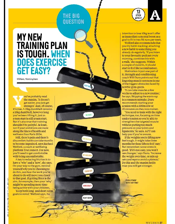 MY NEW TRAINING PLAN IS TOUGH. WHEN DOES EXERCISE GET EASY? - PressReader