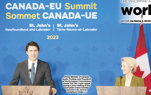 Trudeau, EU leaders talk Ukraine, climate at Canada summit - PressReader