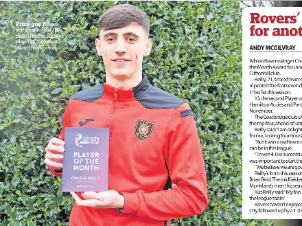Rovers’ Reilly rewarded for another fine month - PressReader