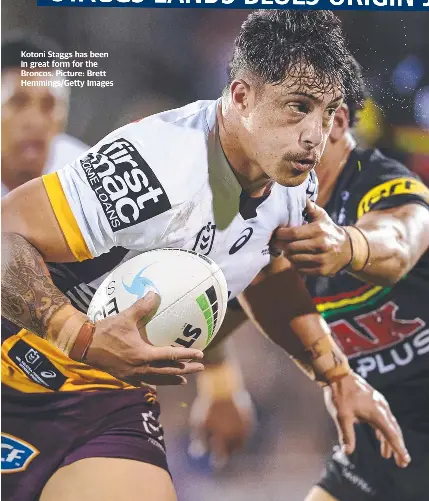 STAGGS LANDS BLUES ORIGIN JERSEY FOR OPENER - PressReader