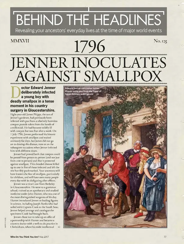 1796 JENNER INOCULATES AGAINST SMALLPOX - PressReader