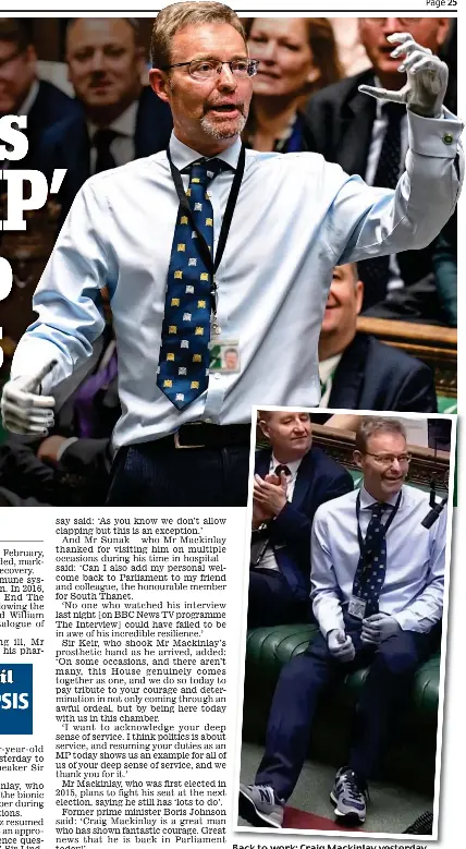 Standing ovation as ‘Bionic MP’ returns to Commons - PressReader