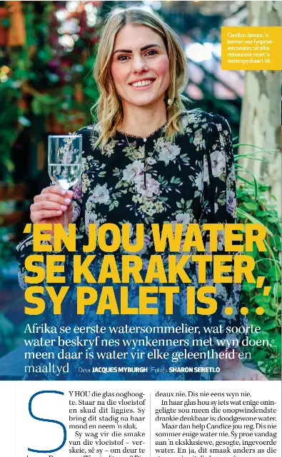 Water is nes wyn, sê H₂O-sommelier - PressReader
