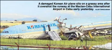 Plane overshoots Mactan runway; all 173 people safe - PressReader
