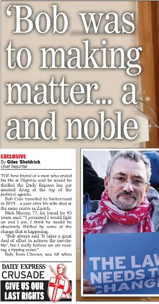 ‘Bob was committed to making his death matter... a and noble thing to do’ - PressReader